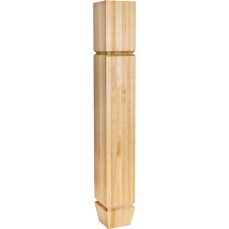 5" Square x 35-1/2" Island Post with Two "V" Grooves and Tap