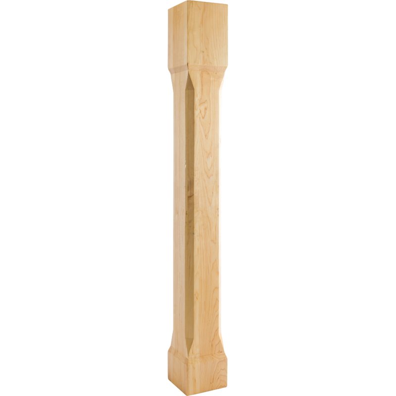 5" Square x 42" Post with 1/4" Recess and Chamfer Edges