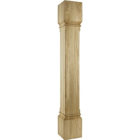 6" Square x 42" Fluted Corner Modern Wood Post