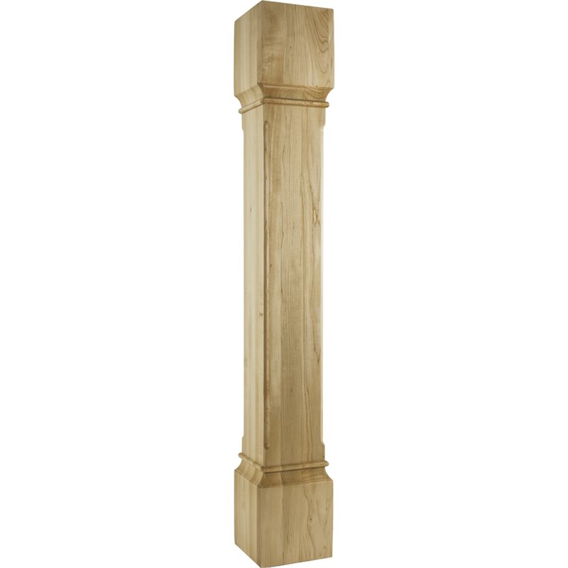 6" Square x 42" Fluted Corner Modern Wood Post