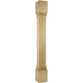 5" Square x 42" Fluted Corner Modern Wood Post