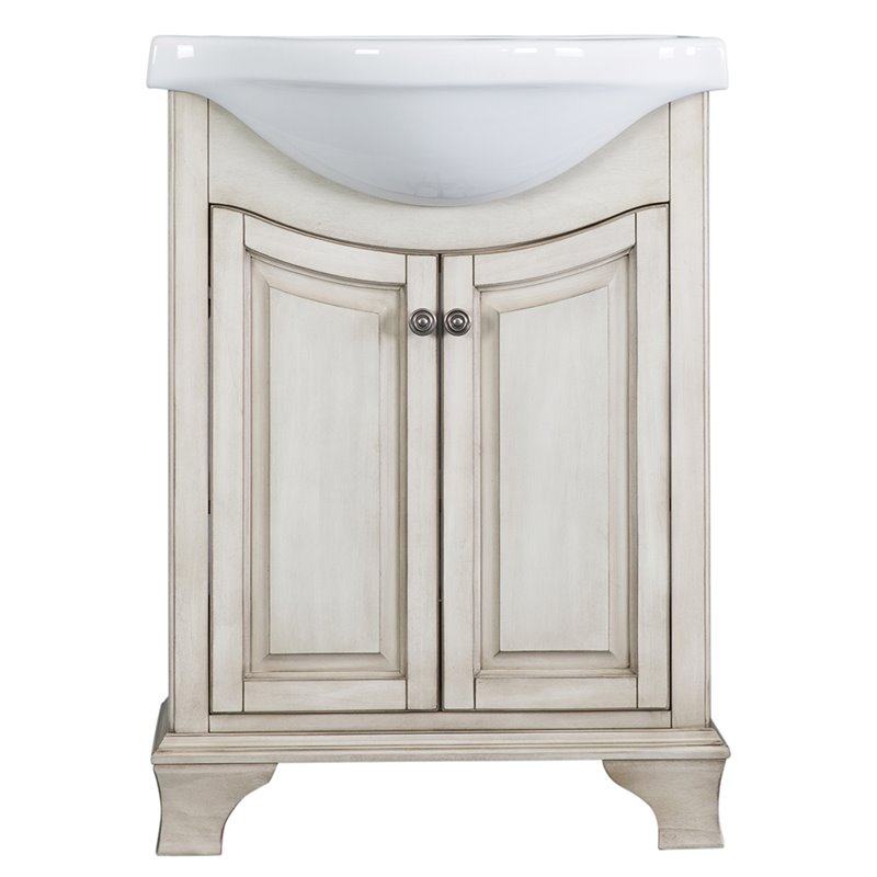 CORSICANA 26" EURO VANITY COMBO - Antique White Finish
