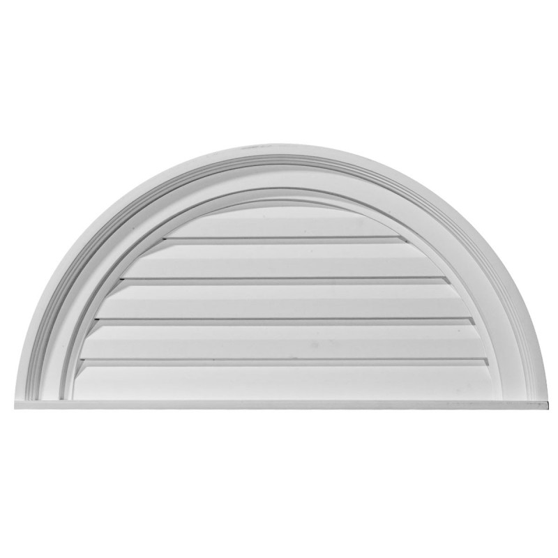 36W x 18H Half Round Gable Vent Louver Decorative - Burroughs Hardwoods ...