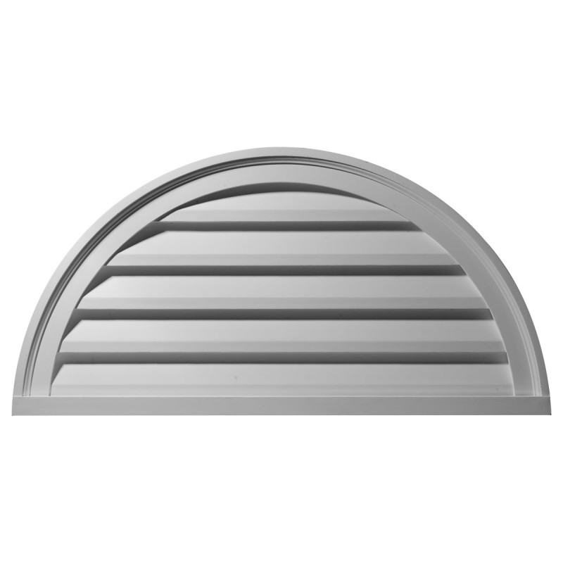 40W x 20H Half Round Gable Vent Louver Decorative - Burroughs Hardwoods ...