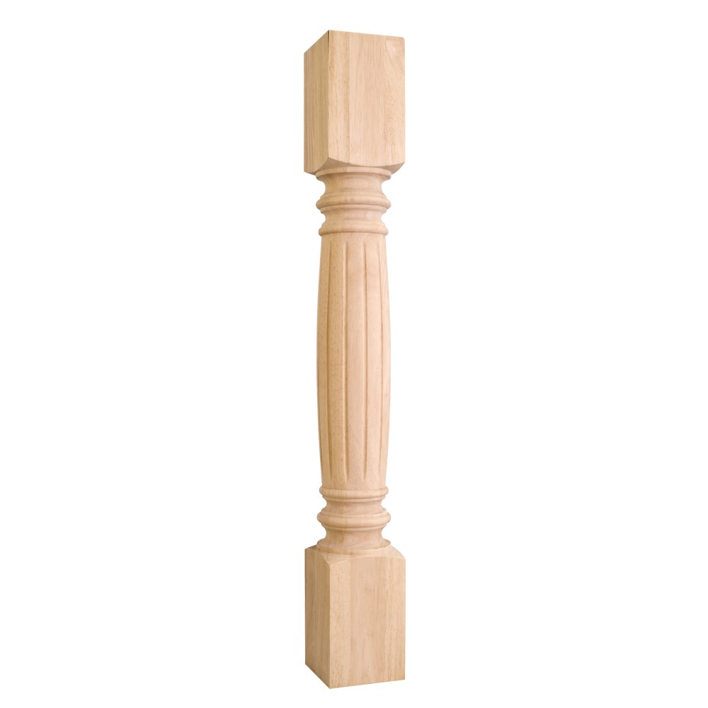 P19 Fluted Turned Wood Post Island Leg