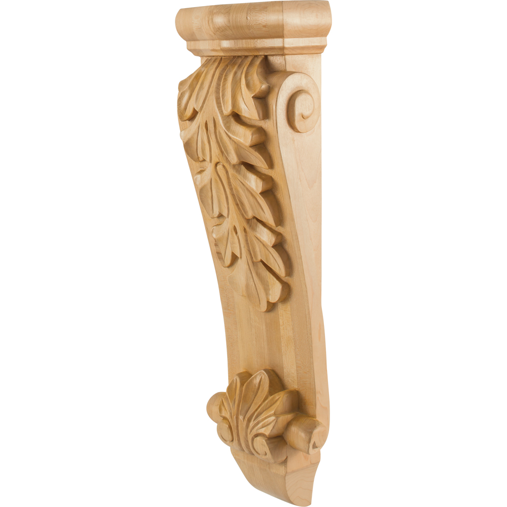 CORK-4 Low Profile Large Acanthus Wood Corbel