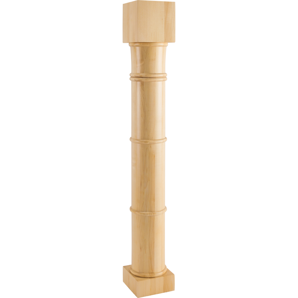 5" x 35-1/2" Turned Post with Bamboo Design