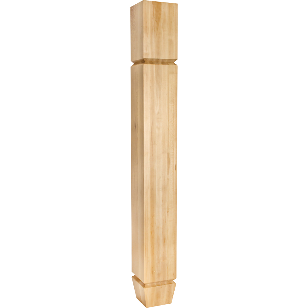 5" Square x 42" Island Post with Two "V" Grooves and Tapered