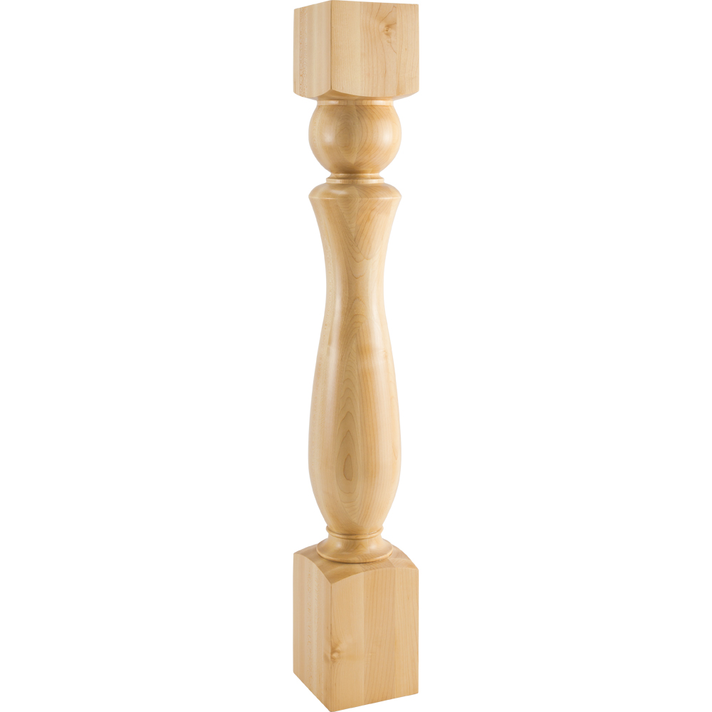 Traditional Turned Post 5" x 35-1/2" Species: White Birch