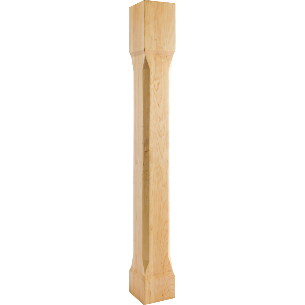 5" Square x 42" Post with 1/4" Recess and Chamfer Edges