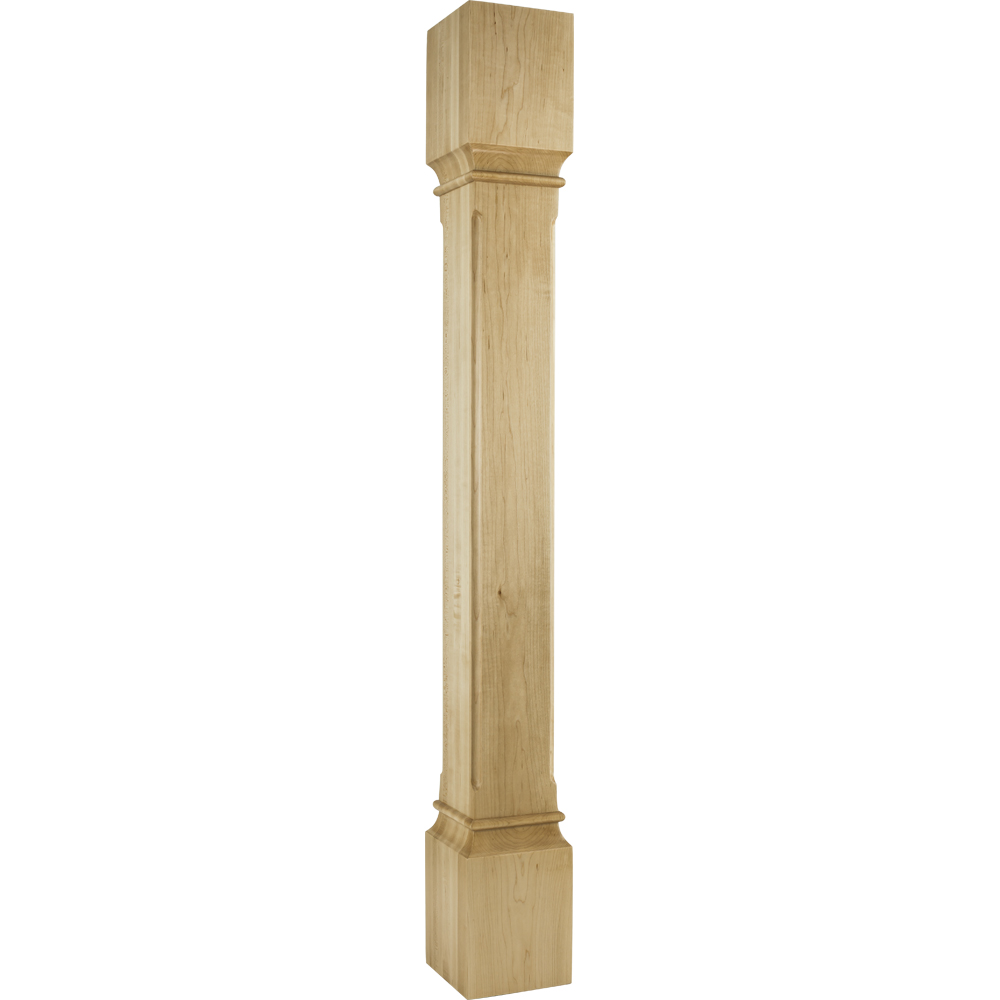 5" Square x 42" Fluted Corner Modern Wood Post