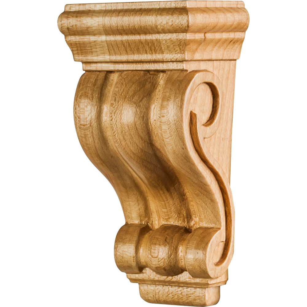 2" X 1-1/2" X 4" Low Profile Traditional Wood Corbel